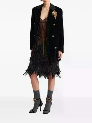 Etro Long Double-breasted Stretch Cotton Velvet Jacket