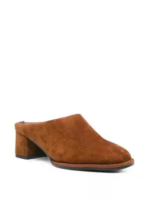 LINDA BAUMANN Suede Block-heel Mules