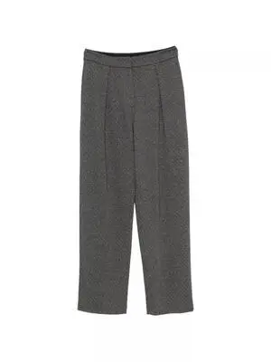 Emporio Armani Herringbone-pattern Pleated Trousers