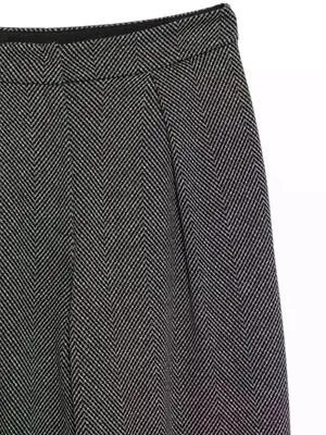 Emporio Armani Herringbone-pattern Pleated Trousers