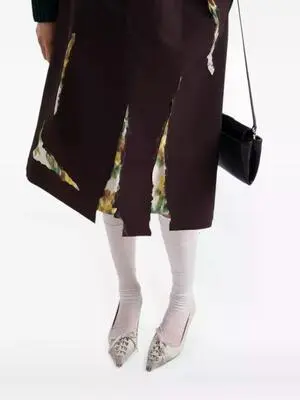 Prada Bonded Gabardine Skirt With Devoré Effect