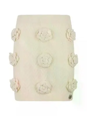 Philipp Plein Knitted Mini Skirt With Rose Embellishments