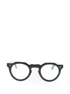 LESCA Pica Round Frame Eyeglasses - Black