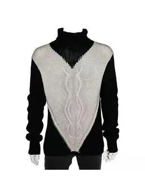 Emporio Armani Cable-knit Turtleneck Sweater - Black