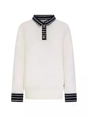 HOUSE OF GRAVITY Long-sleeve Striped Trim Polo Shirt