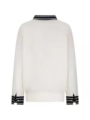 HOUSE OF GRAVITY Long-sleeve Striped Trim Polo Shirt