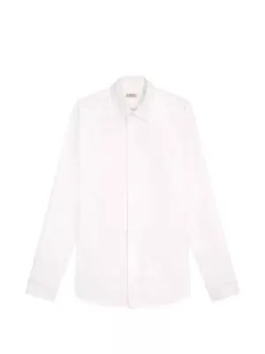 FURSAC Honeycomb-textured Bib-panel Slim-fit Shirt - White