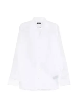 TOM FORD Bib-front Band-collar Shirt - White
