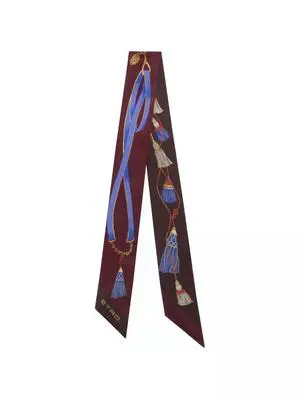 Etro Tassel-print Silk Scarf - Red