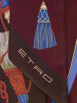 Etro Tassel-print Silk Scarf - Red