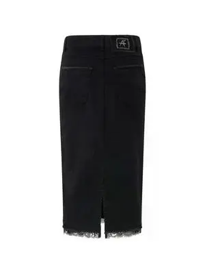Alberta Ferretti Lace-trim Midi Skirt - Black