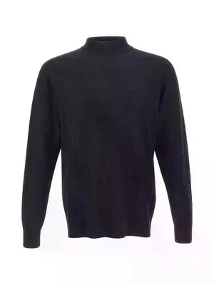 FILIPPO DE LAURENTIIS Herringbone Knit Mock Neck Sweater