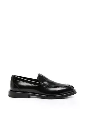 Moschino Plaque Leather Loafers