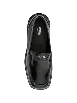 Moschino Plaque Leather Loafers