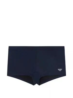 Emporio Armani Logo Embroidered Swimming Trunks - Blue