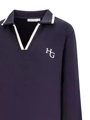 HOUSE OF GRAVITY Logo Embroidered V-neck Sweatshirt