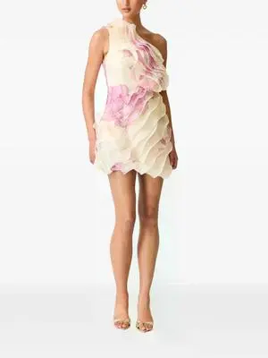 ELLIATT Rova Floral-print One-shoulder Mini Dress