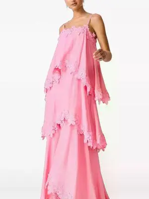 ELLIATT Tiered Lace Trim Maxi Dress