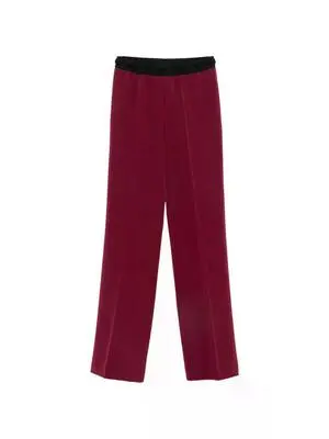 ERMANNO FIRENZE Burgundy Logo Waistband Trousers - Red