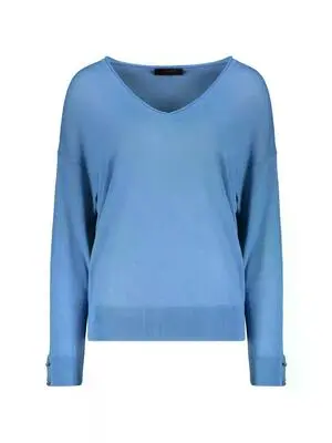 MOORER V-neck Long-sleeve Sweater - Blue