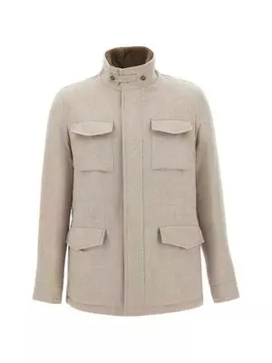 BARBA NAPOLI Fur-collar Four-pocket Jacket - Neutrals