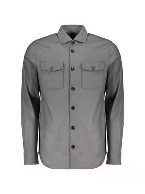 MOORER Button-up Chest-pocket Shirt - Grey