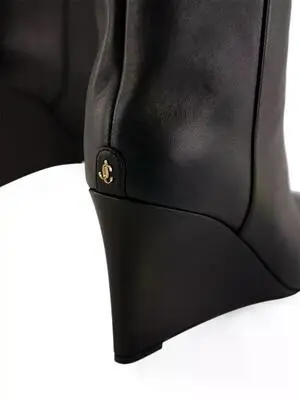 JIMMY CHOO Blake 85 Smooth Leather Knee-high Boots With Wedge Heel