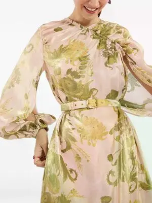 La DoubleJ Brigid Dress In Floral Chiffon Lurex