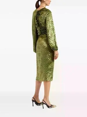 La DoubleJ Verona Velvet Devoré Skirt With Heart Knot Print