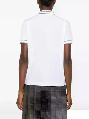 Brunello Cucinelli Striped Trim Polo Shirt - White
