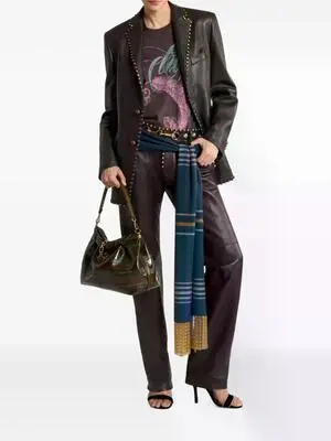 Etro Leather Trousers With Studs