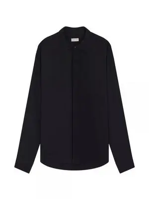 FURSAC Concealed-placket Straight-fit Shirt - Black