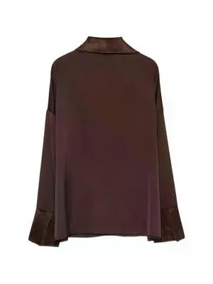 D.exterior Contrast-trim V-neck Shirt