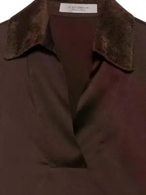 D.exterior V-neck Shirt With Contrast Trim