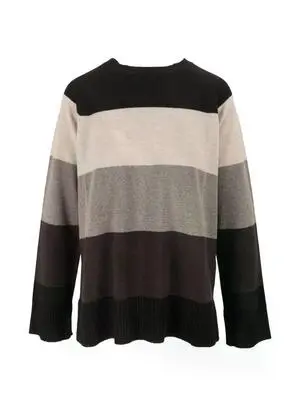 KANGRA Stripe-print Long-sleeve Sweater - Black