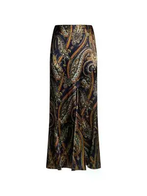 Etro Silk-blend Satin Maxi Skirt With Paisley Print