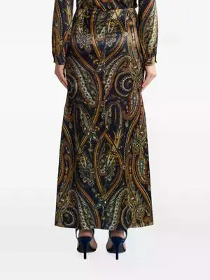 Etro Silk-blend Satin Maxi Skirt With Paisley Print