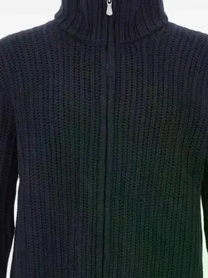 GRAN SASSO Ribbed-knit Zip-up Cardigan
