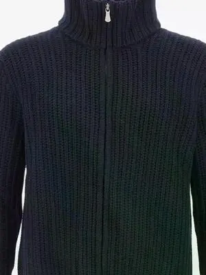 GRAN SASSO Ribbed-knit Zip-up Cardigan