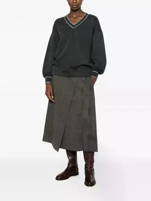 Brunello Cucinelli V-neck Long Sleeve Sweatshirt