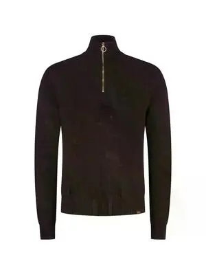Paul & Shark Ribbed-knit Quarter-zip Sweater - Brown