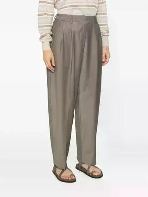 CORDERA Pleated Virgin Wool Trousers - Grey