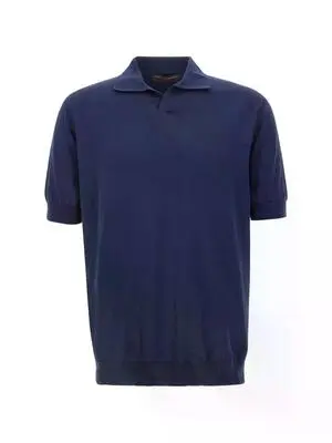 FILIPPO DE LAURENTIIS Buttonless V-opening T-shirt - Blue