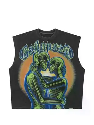 GODSPEED S.2.s Graphic-print Sleeveless T-shirt - Black