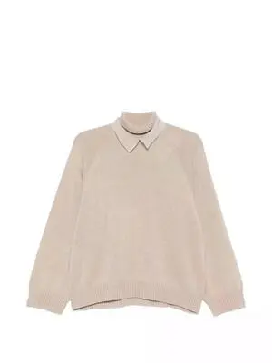 Brunello Cucinelli High-neck Raglan-sleeve Sweater - Neutrals