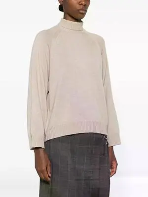Brunello Cucinelli High-neck Raglan-sleeve Sweater - Neutrals