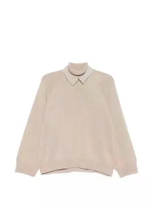 Brunello Cucinelli High-neck Raglan-sleeve Sweater - Neutrals
