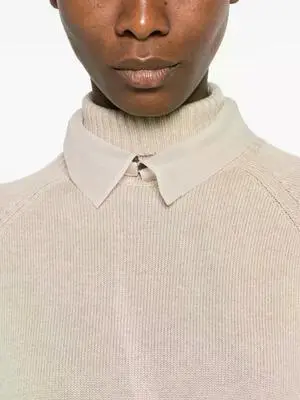 Brunello Cucinelli High-neck Raglan-sleeve Sweater - Neutrals