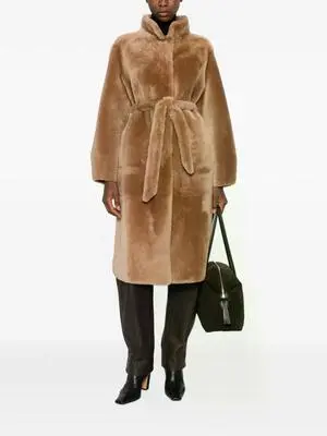 SUPREMA Belted Shearling Coat