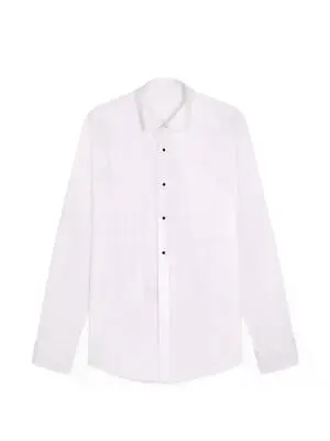 FURSAC Pleated Bib-front Shirt - White